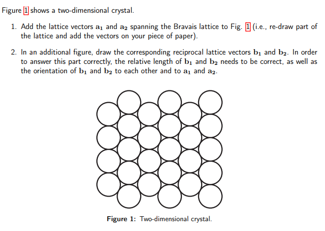 Solved Figure 1 shows a two-dimensional crystal. 1. Add the | Chegg.com