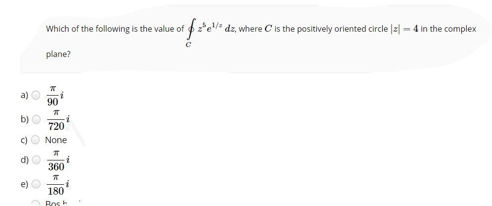 Solved Which of the following is the value of 18 ze! 25e1/2 | Chegg.com