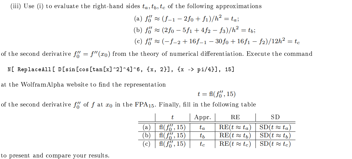 Solved 2. (Numerical Differentiation). Consider the function | Chegg.com