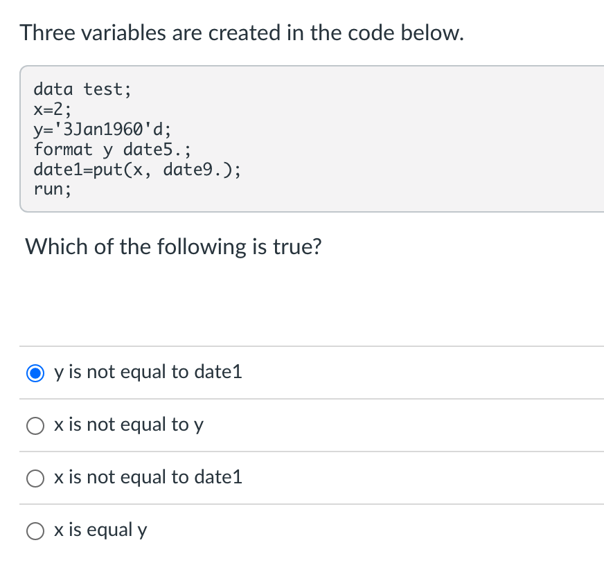Solved We have the following information: \%let q=2 \%let | Chegg.com