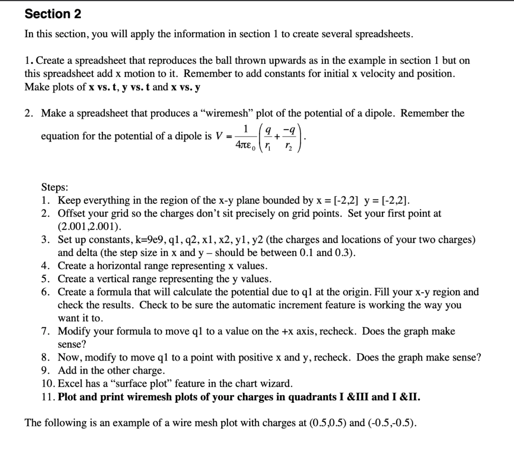 Solved Section 2 In this section, you will apply the | Chegg.com