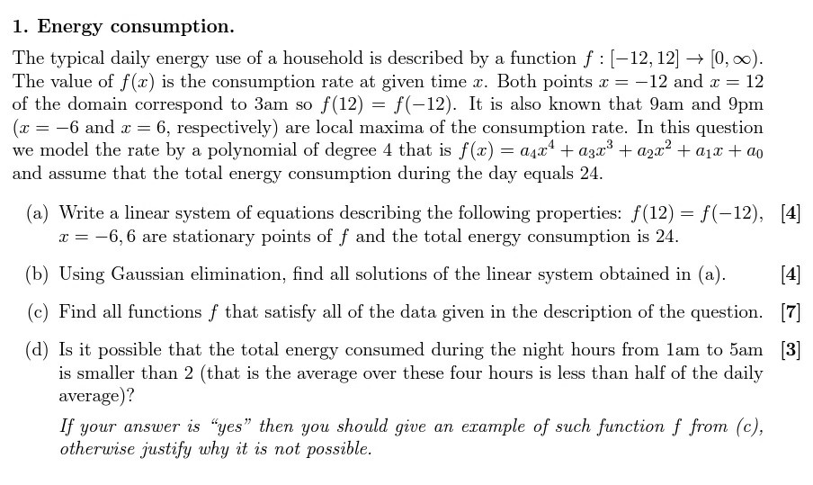 Solved 1. Energy consumption The typical daily energy use of | Chegg.com