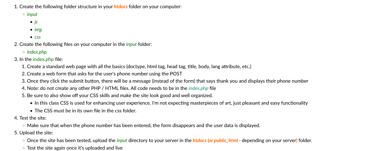Solved 1. Create the following folder structure in your | Chegg.com