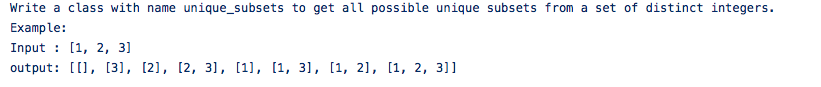 Solved Write a class with name unique_subsets to get all | Chegg.com