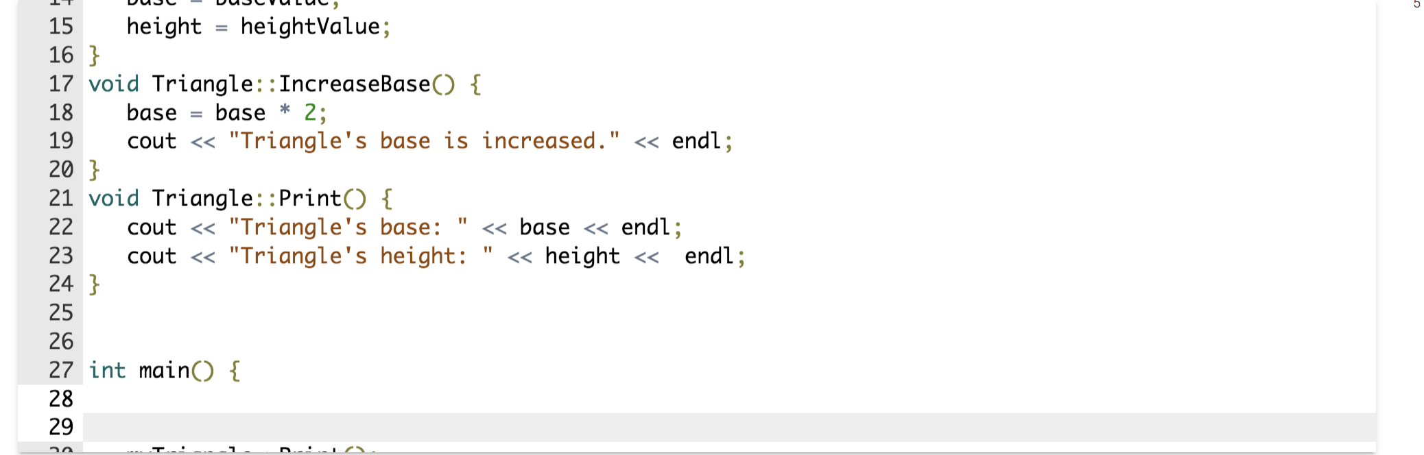 Solved Read two integers as the base and the height of a | Chegg.com