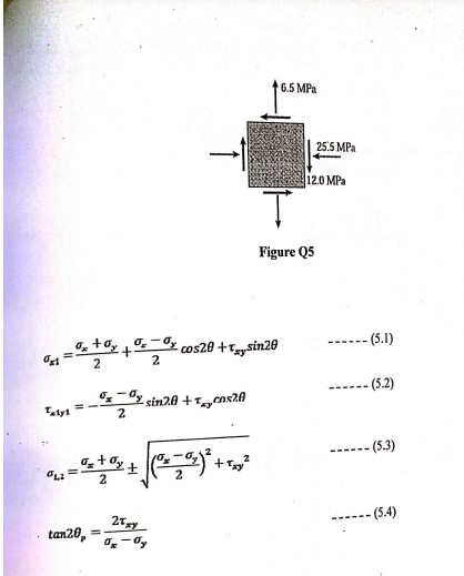 Solved Figure Q4 Question 05 i. The state of stress at a | Chegg.com