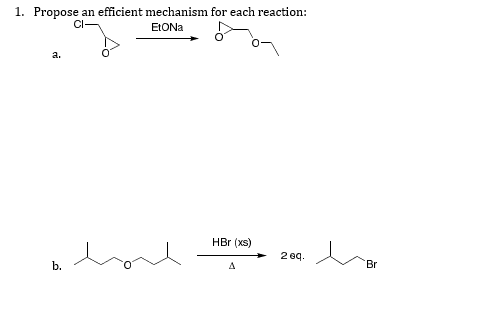 Solved 1. Propose an efficient mechanism for each reaction: | Chegg.com