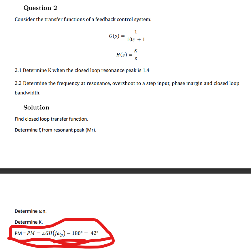 Solved Consider the transfer functions of a feedback control | Chegg.com