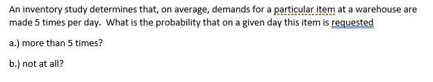 Solved An inventory study determines that, on average, | Chegg.com