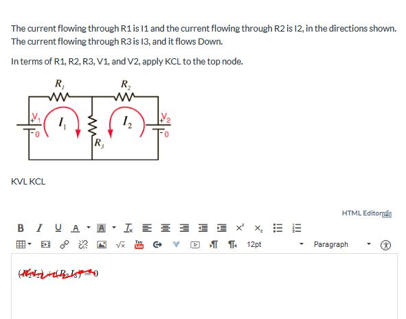 Solved The current flowing through R1 is 11 and the current | Chegg.com
