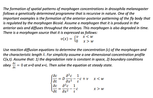 The Formation Of Spatial Patterns Of Morphogen