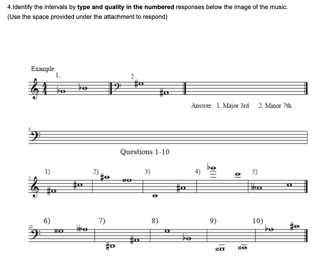 4. Identify the intervals by type and quality in the | Chegg.com