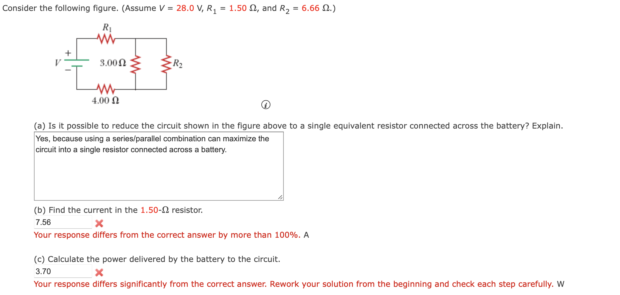 Solved Consider the following figure. (Assume V=28.0 | Chegg.com