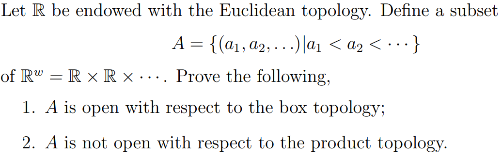 Solved Let R be endowed with the Euclidean topology. Define | Chegg.com