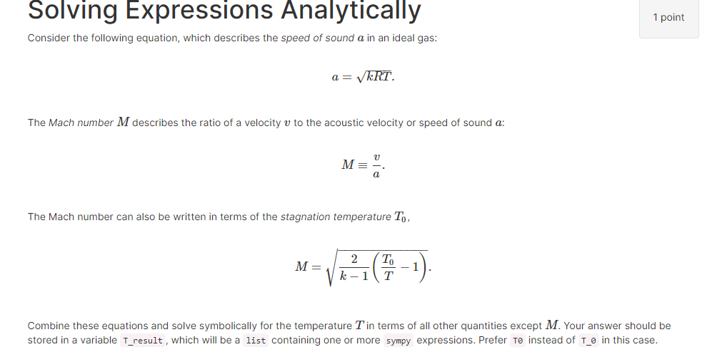 Solved Solving Expressions Analytically 1 point Consider the | Chegg.com Solved Solving Expressions Analytically 1 point Consider the | Chegg.com