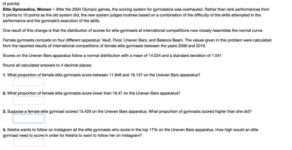 Solved After the 2004 Olympic games, the scoring system for | Chegg.com
