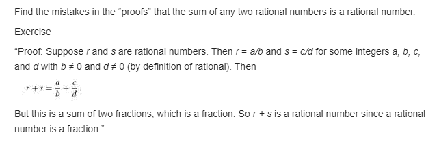 Solved Find the mistakes in the proofs" that the sum of any | Chegg.com