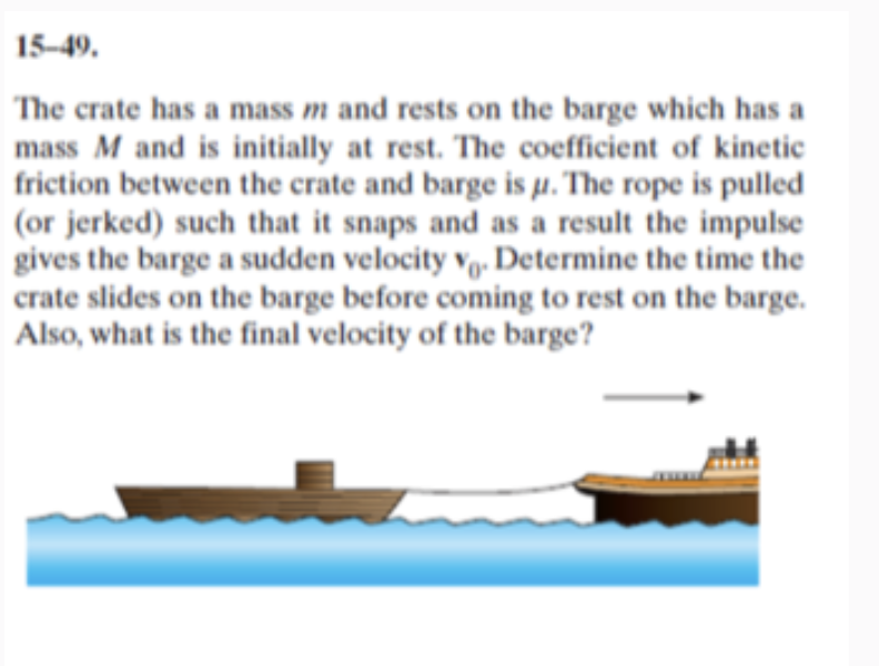 Solved Please include a FBD of the crate and barge | Chegg.com