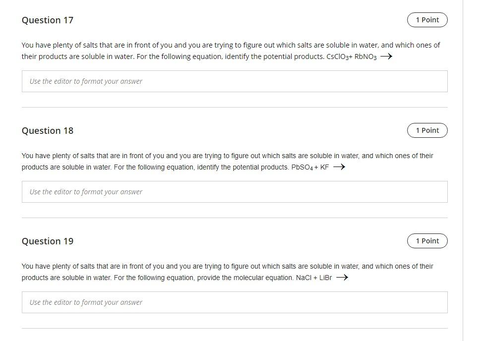 Solved You have plenty of salts that are in front of you and | Chegg.com