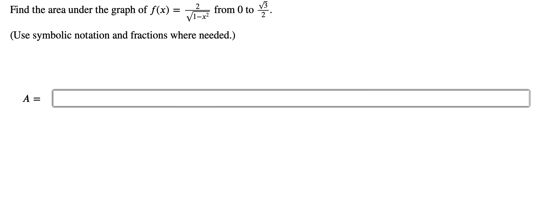 Solved Find the area under the graph of f(x)=1−x22 from 0 to | Chegg.com