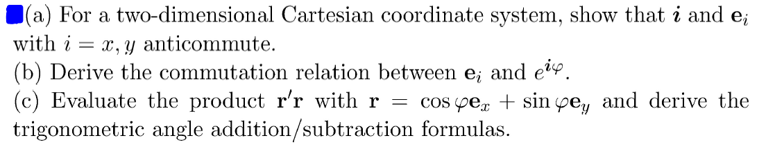 (a) For a two-dimensional Cartesian coordinate | Chegg.com