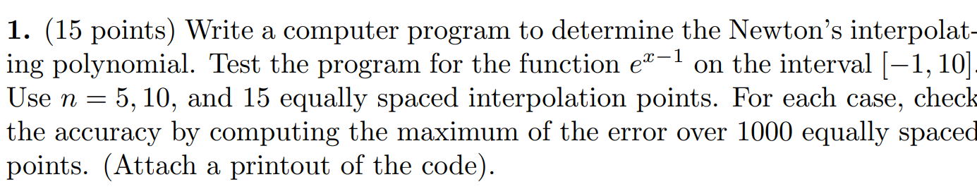 Solved 1. (15 points) Write a computer program to determine | Chegg.com