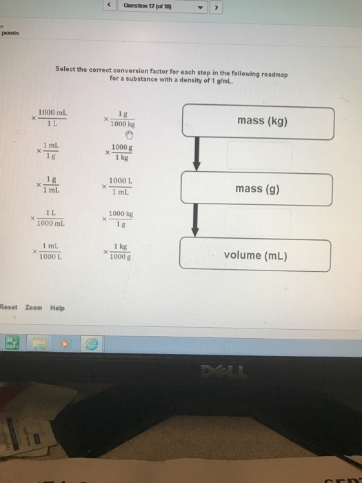 Solved Select The Correct Conversion Factor For Each Step In