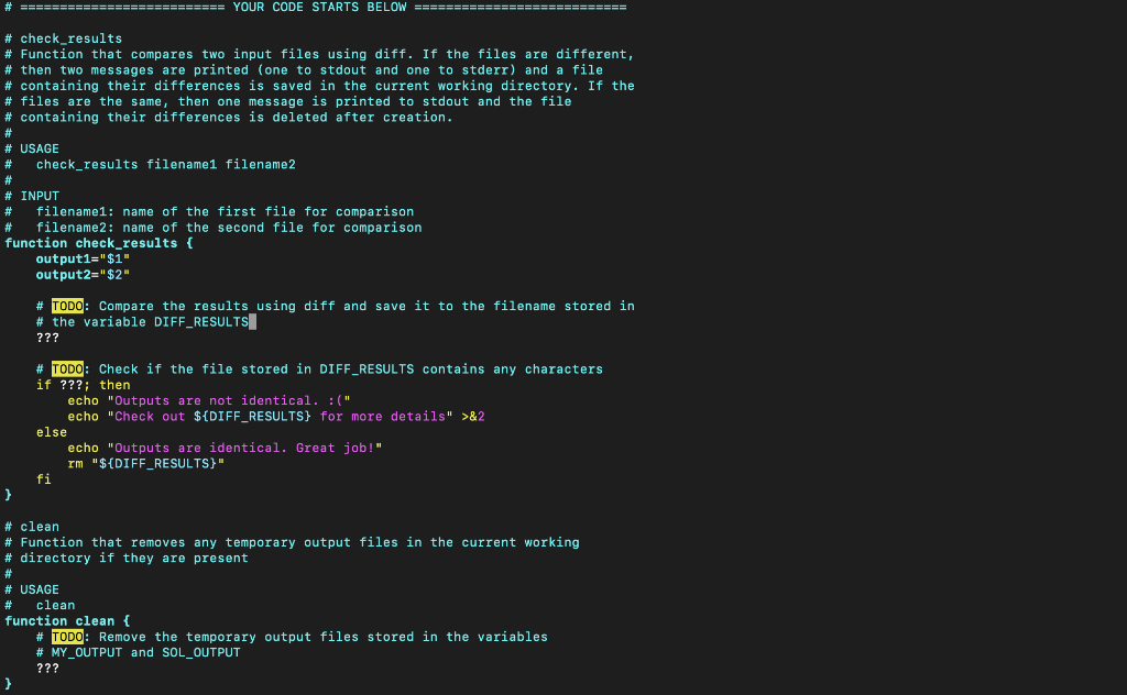 Todo Is Where The Code Is Written In Place Of The Chegg