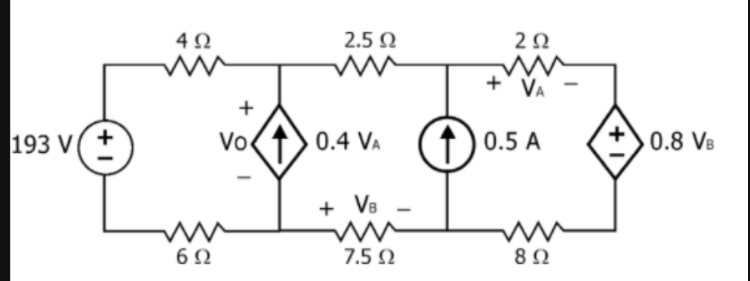 Solved Use Mesh Analysis To ﻿find The Value Of Vo 