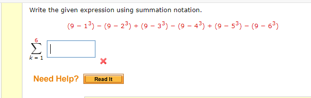 Solved Write the given expression using summation notation. | Chegg.com