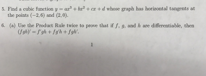 Solved Find a cubic function y = ax^3 + bx^2 + cx + d whose | Chegg.com