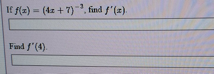 Solved find f'(a) (4a + 7) If f() Find f'(4) | Chegg.com