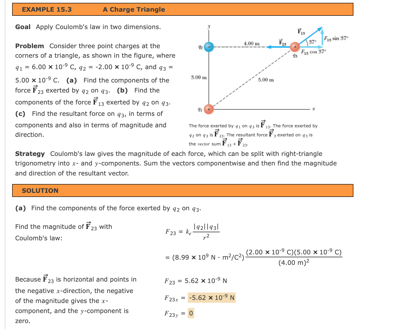 Solved Using the same triangle, find the vector components | Chegg.com