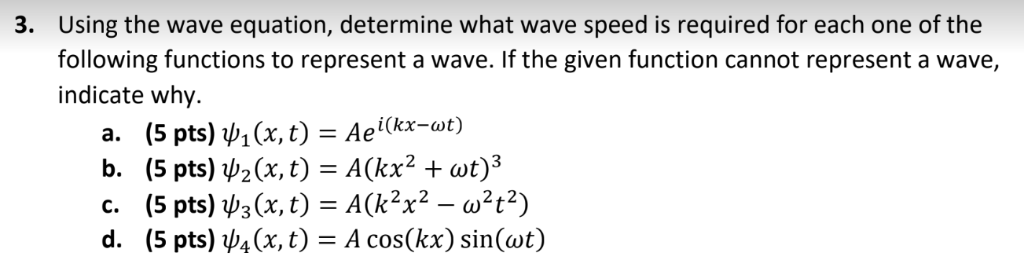 Solved Using the wave equation, determine what wave speed is | Chegg.com
