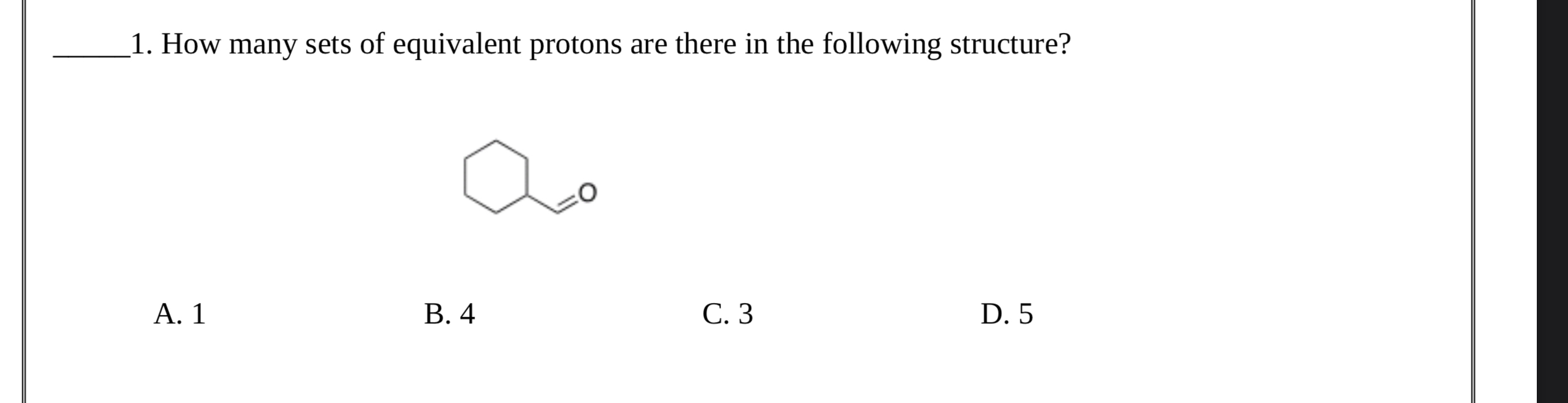 Solved 1. How many sets of equivalent protons are there in | Chegg.com