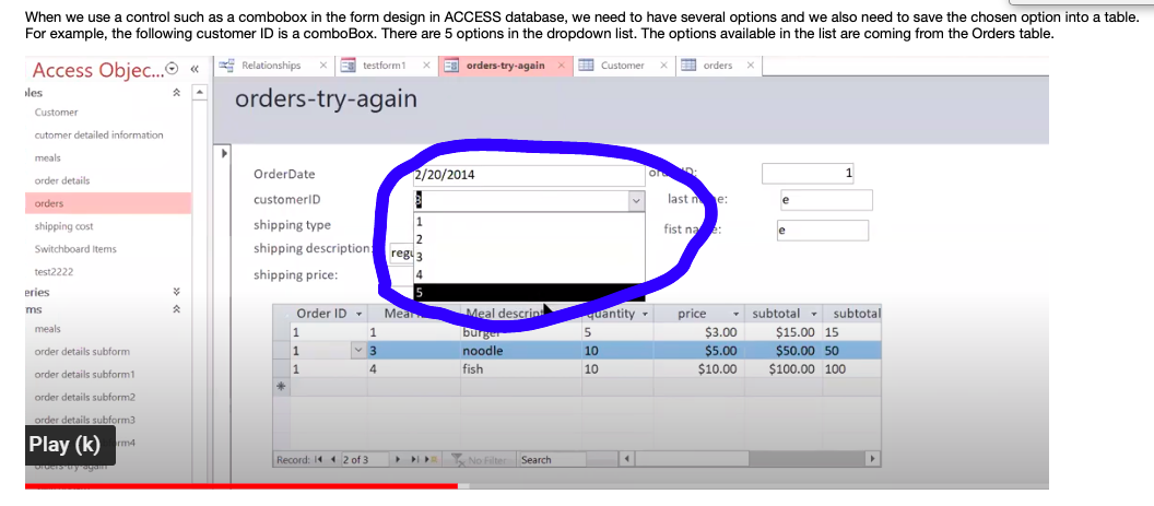 Solved When we use a control such as a combobox in the form | Chegg.com