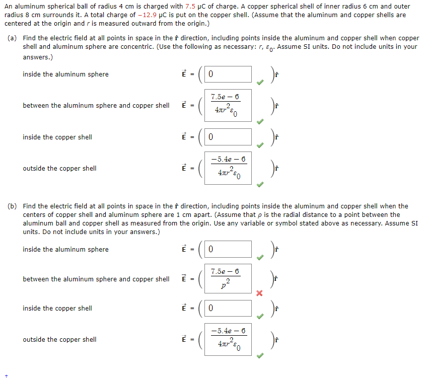 Solved An aluminum spherical ball of radius 4 ﻿cm is charged | Chegg.com