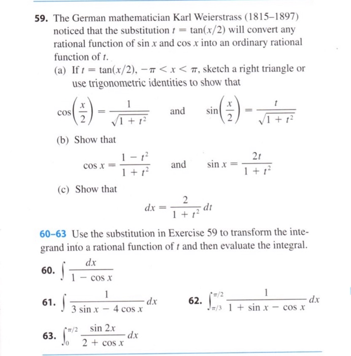 Solved 59. The German mathematician Karl Weierstrass | Chegg.com