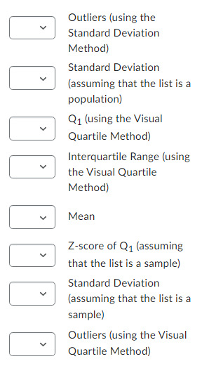 Solved Match each of the following statistics/parameters | Chegg.com