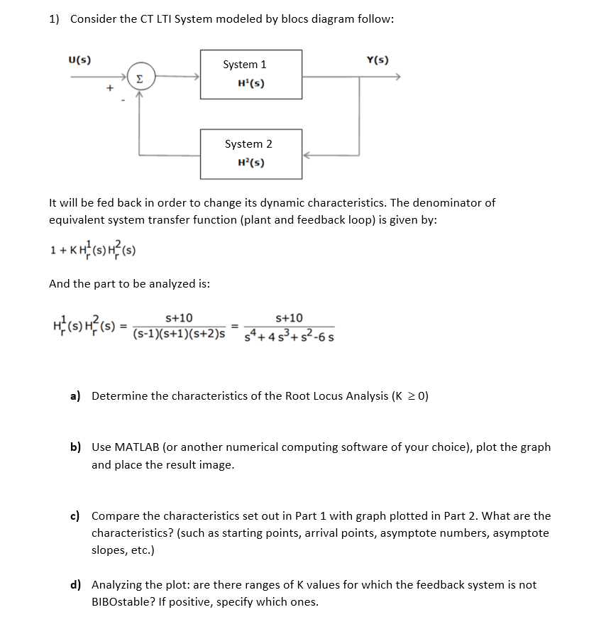 Solved SYSTEM CONTROLS AND SERVOMECHANISM EXERCISES - | Chegg.com
