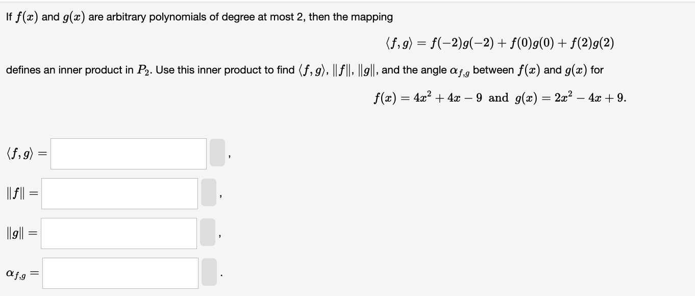 Solved If f(x) and g(x) are arbitrary polynomials of degree | Chegg.com