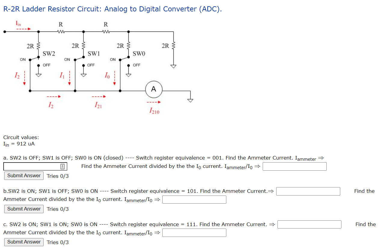 Solved R-2R Ladder Resistor Circuit: Analog to Digital | Chegg.com