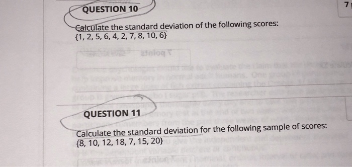 Solved QUESTION 10 Calculate the standard deviation of the | Chegg.com