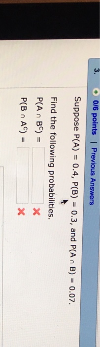 Solved Suppose P(A) = 0.4, P(B) = 0.3, and P(A intersection | Chegg.com