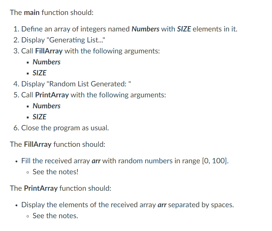 Solved Write A Program That Generates An Array Of 10 Random 8424