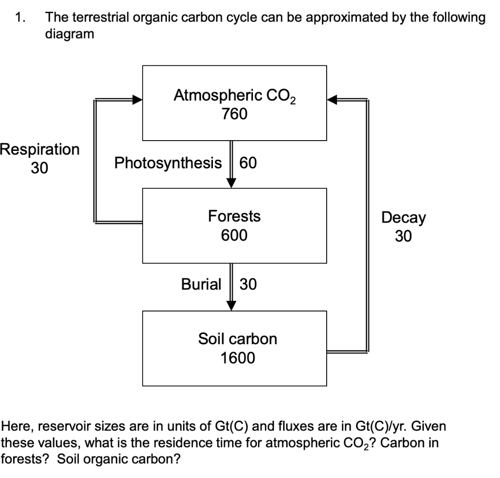 Solved 1. The terrestrial organic carbon cycle can be | Chegg.com
