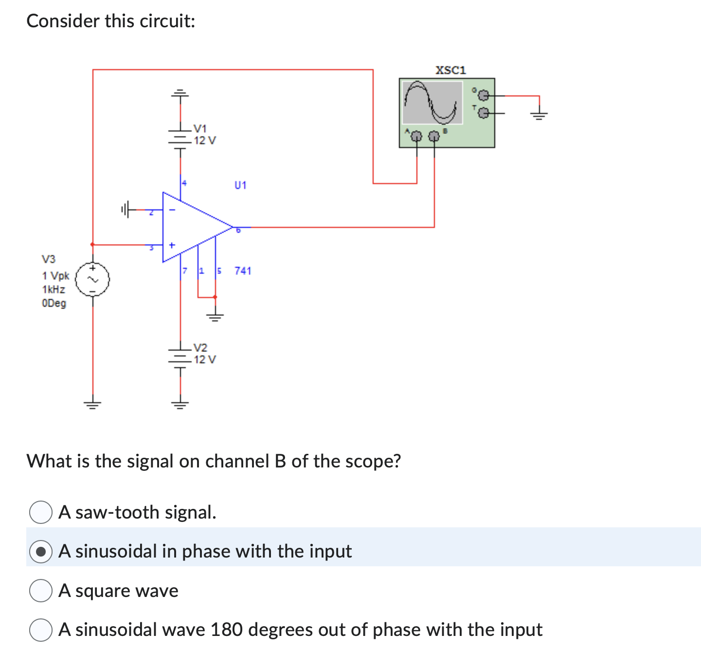 Solved Consider this circuit:What is the signal on channel B | Chegg.com