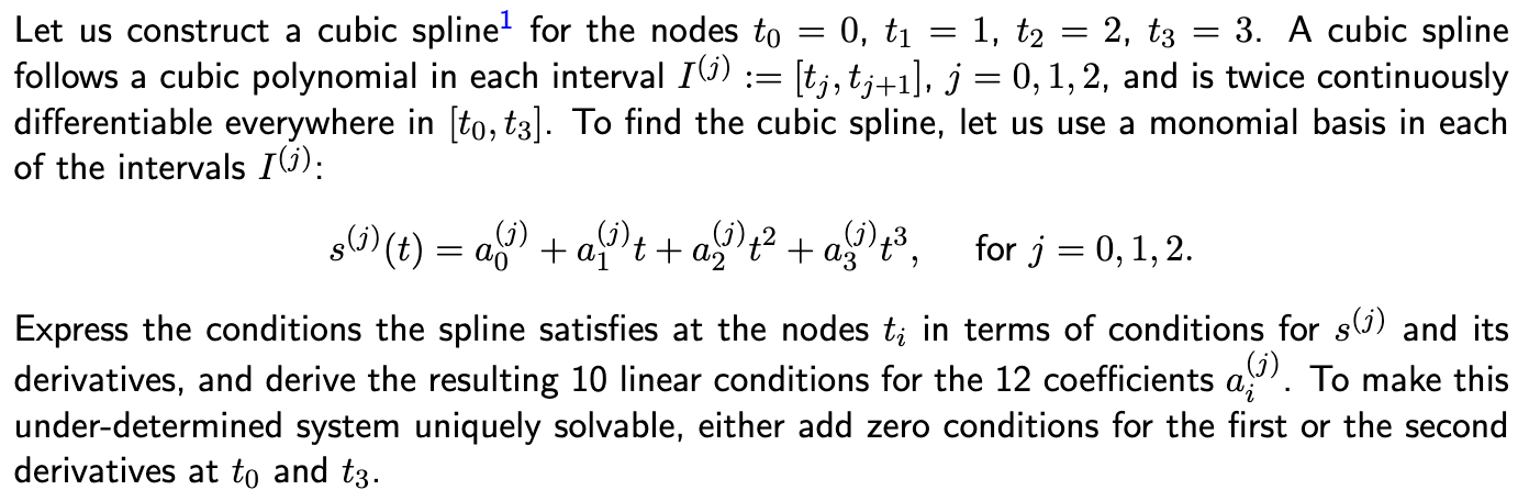 Let us construct a cubic spline 1 for the nodes | Chegg.com