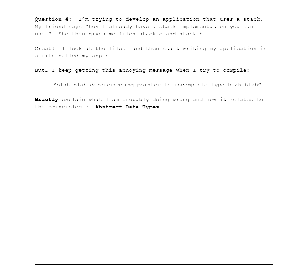 Solved Question 4: I'm trying to develop an application that | Chegg.com