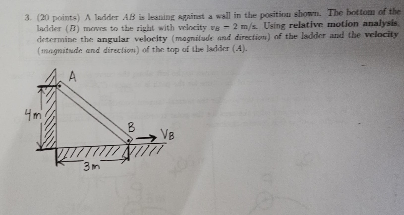Solved A ladder AB is leaning against a wall in the position | Chegg.com